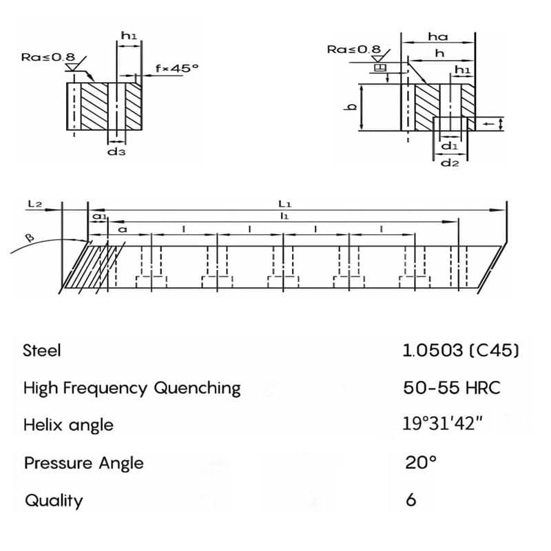 Precision Ground Toothed Racks DIN 6 Grade – CSK Motions